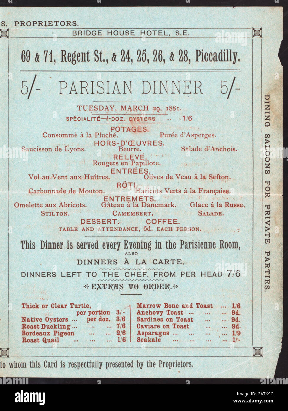 Special menu items hi-res stock photography and images - Alamy