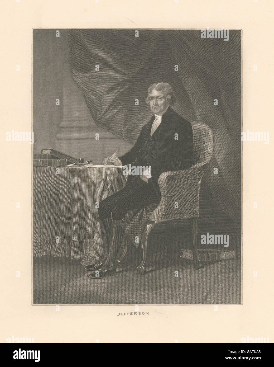 A portrait or reference to Thomas Jefferson, the third President of the ...