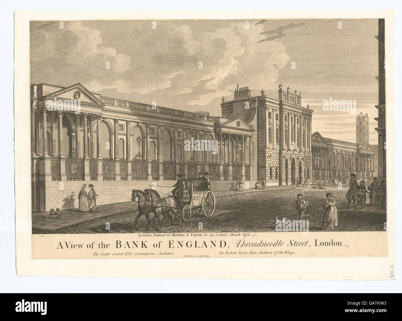 The view of the Bank of England located on Threadneedle Street in ...