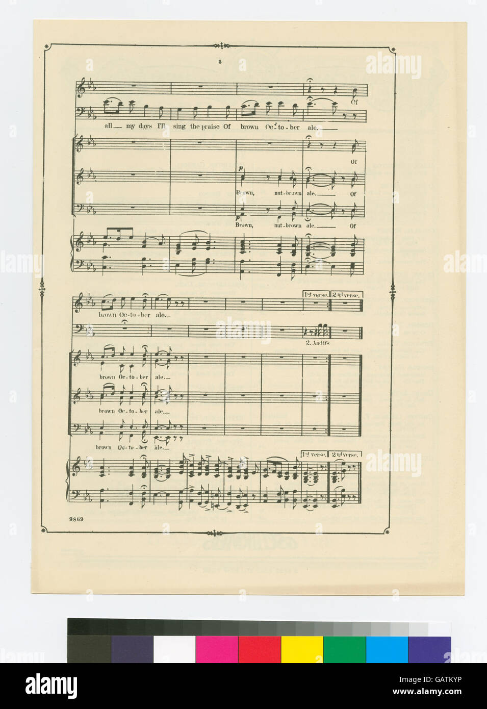 A depiction of a traditional drinking song celebrating the rich, malty ...