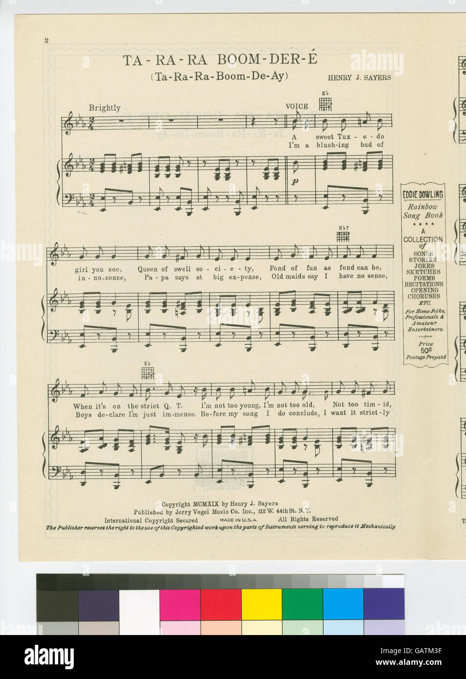 The image likely references the popular song 'Ta-ra-ra Boom-de-ay,' a ...