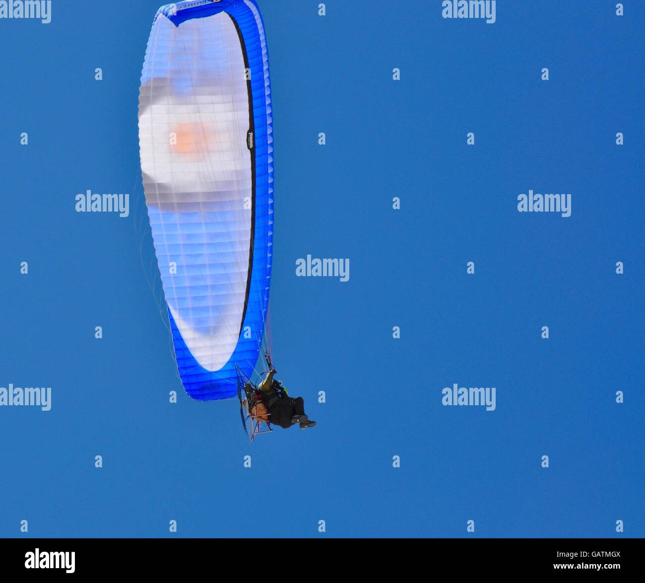 Lancelin,WA,Australia-September 28,2015:Person in powered parachute ...
