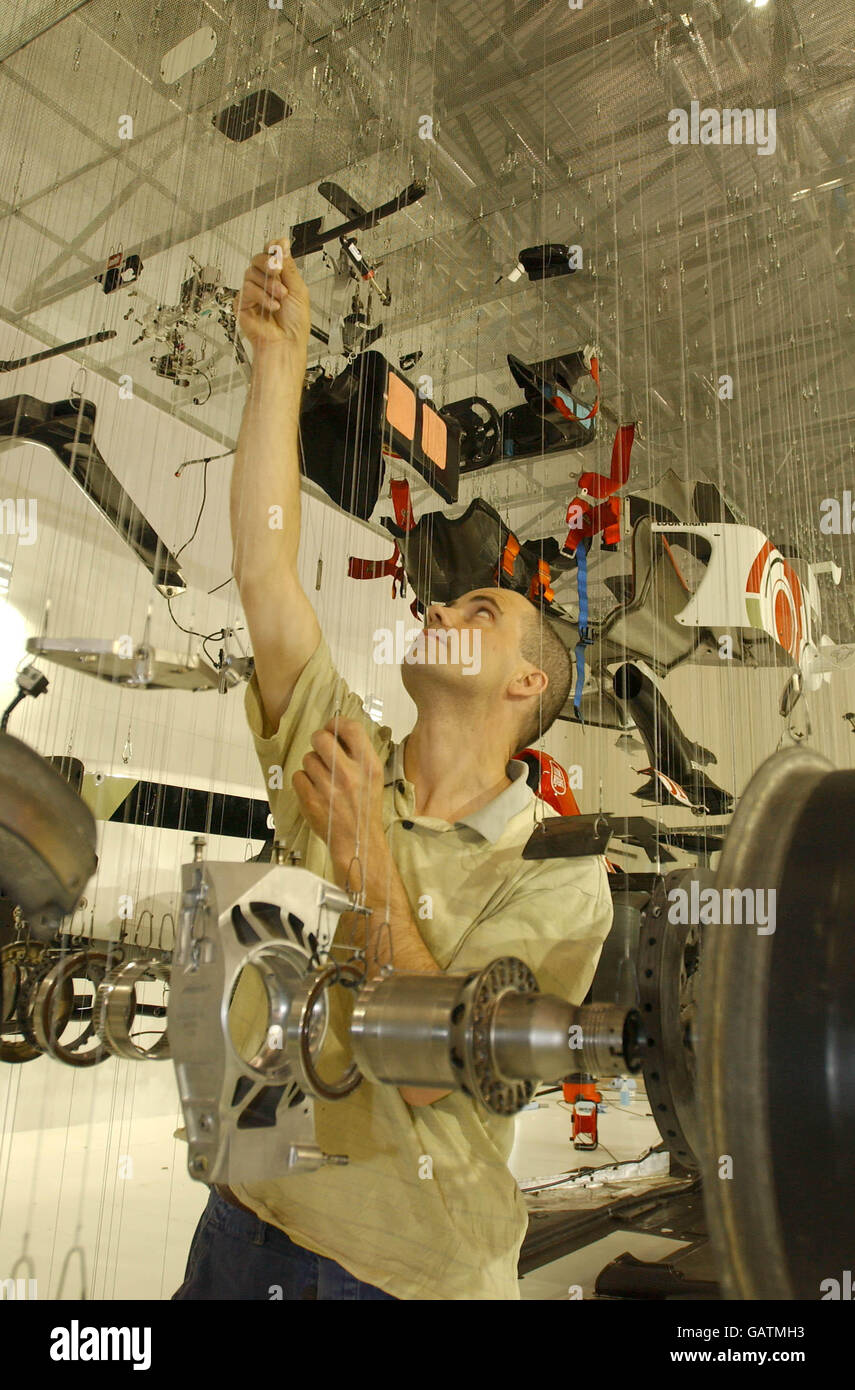 An exploded view of a honda racing formula 1 car hi-res stock ...