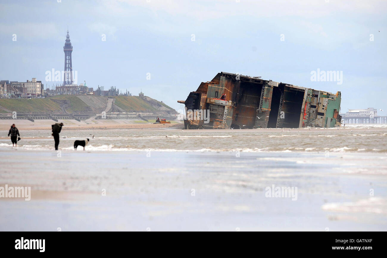Stricken ferry in Blackpool Stock Photo - Alamy