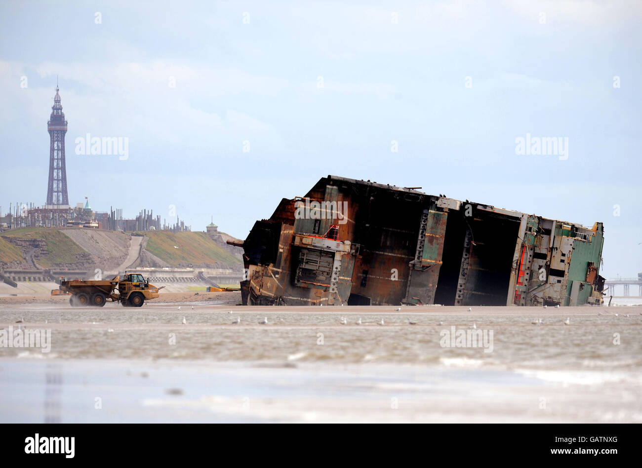 Stricken ferry in Blackpool Stock Photo - Alamy