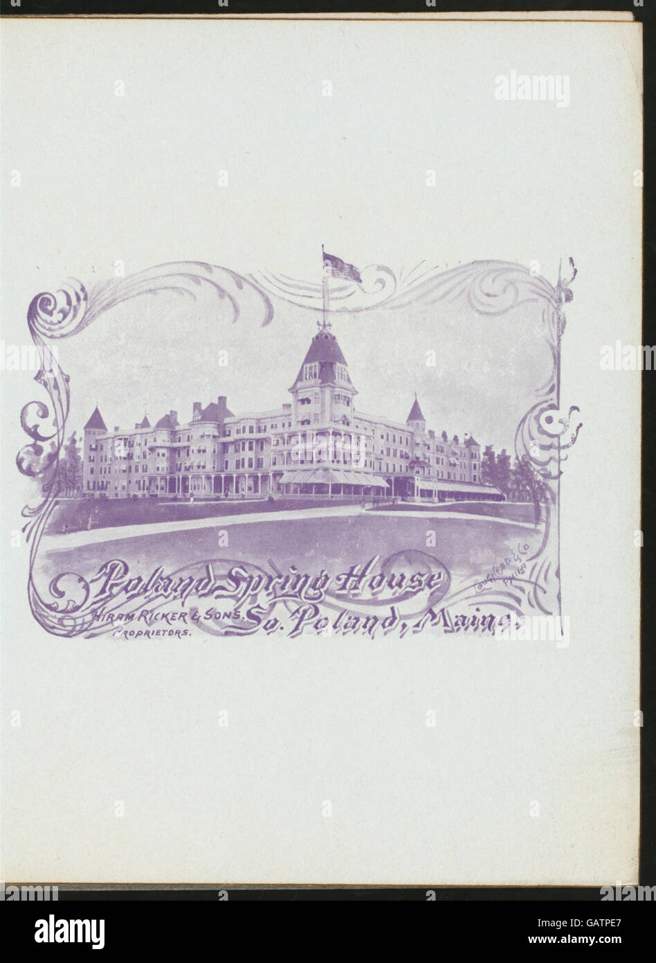 SUNDAY DINNER (held by) HIRAM RICKER & SONS (at) POLAND SPRING HOUSE ...