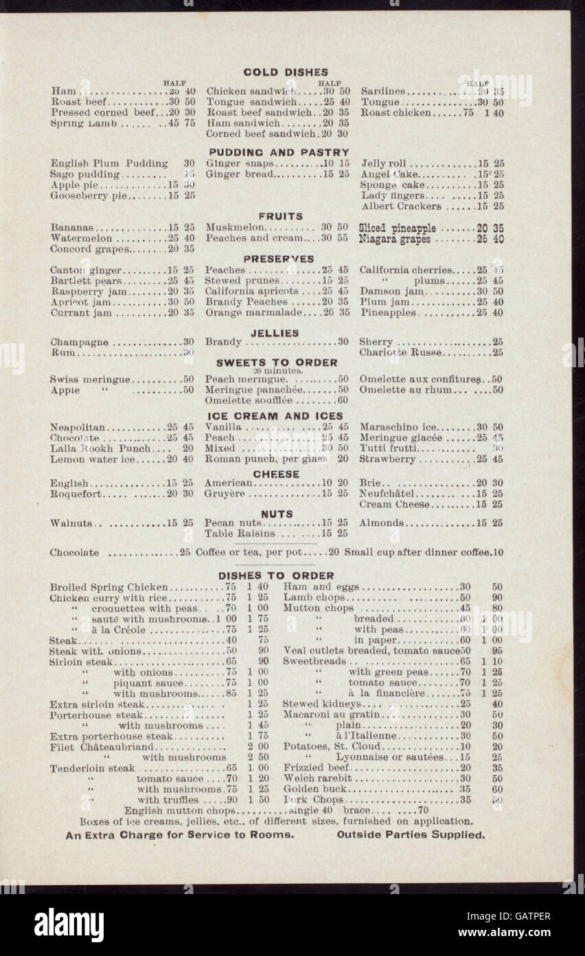 A daily menu from the St. Cloud Hotel in New York, hosted by Rand ...