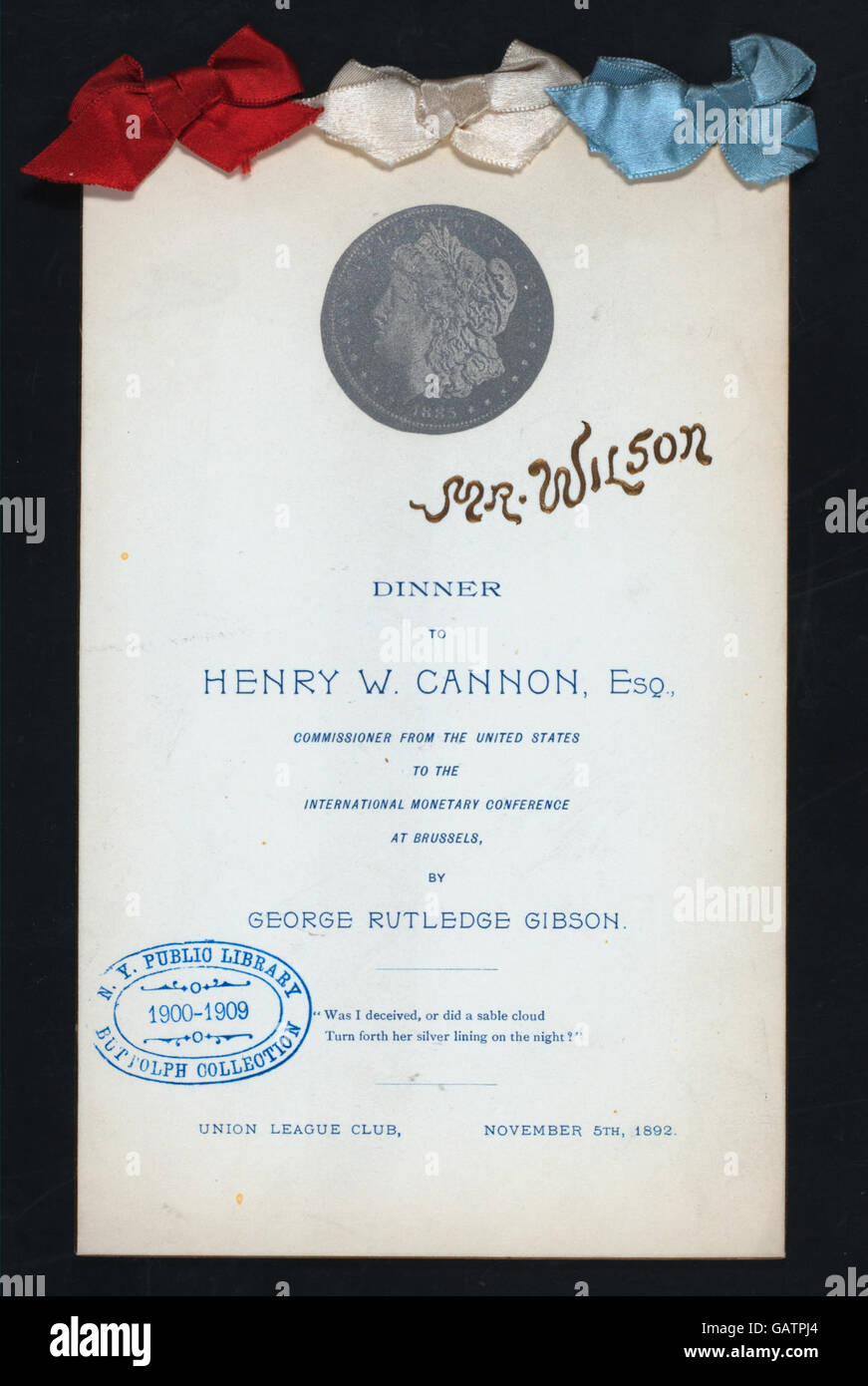 An event hosted by George Rutledge Gibson in honor of Henry W. Cannon ...