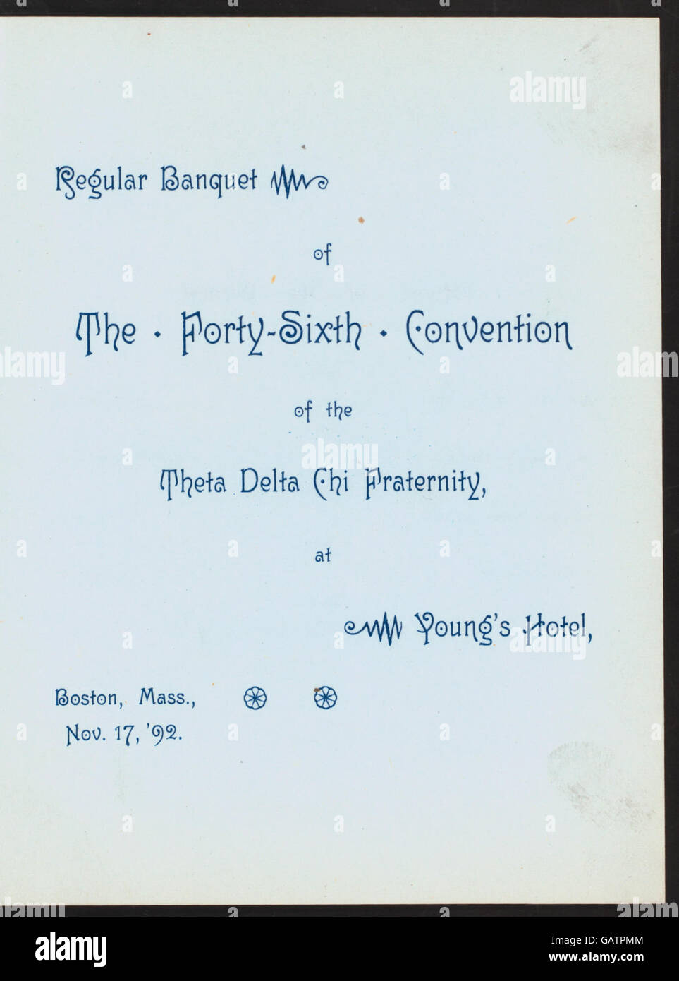 The Theta Delta Chi Fraternity held their regular banquet at Young's ...