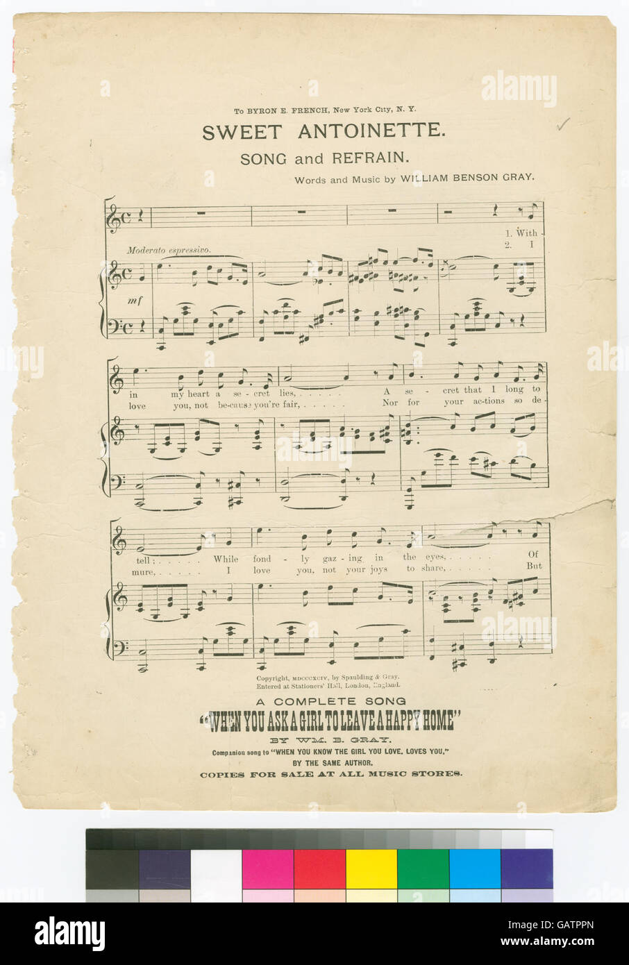 'Sweet Antoinette' is a sentimental song from the early 20th century ...