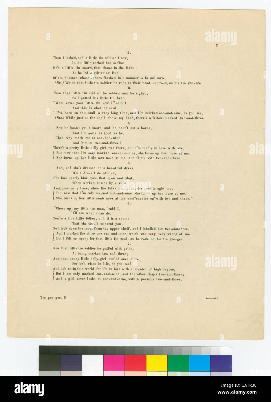 'The Tin Gee-Gee' is likely a song or cultural work, possibly ...