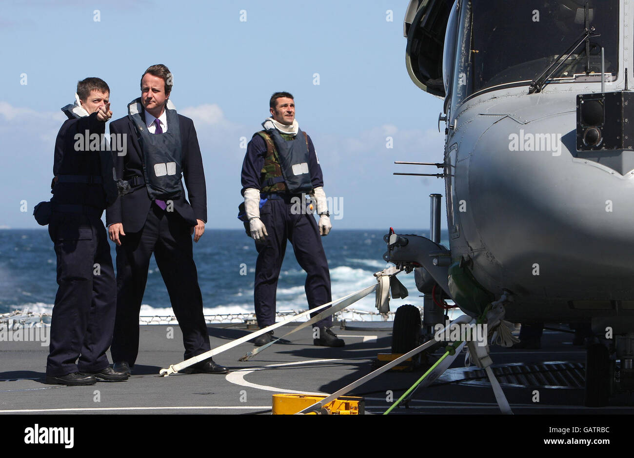 David Cameron on naval exercise Stock Photo - Alamy