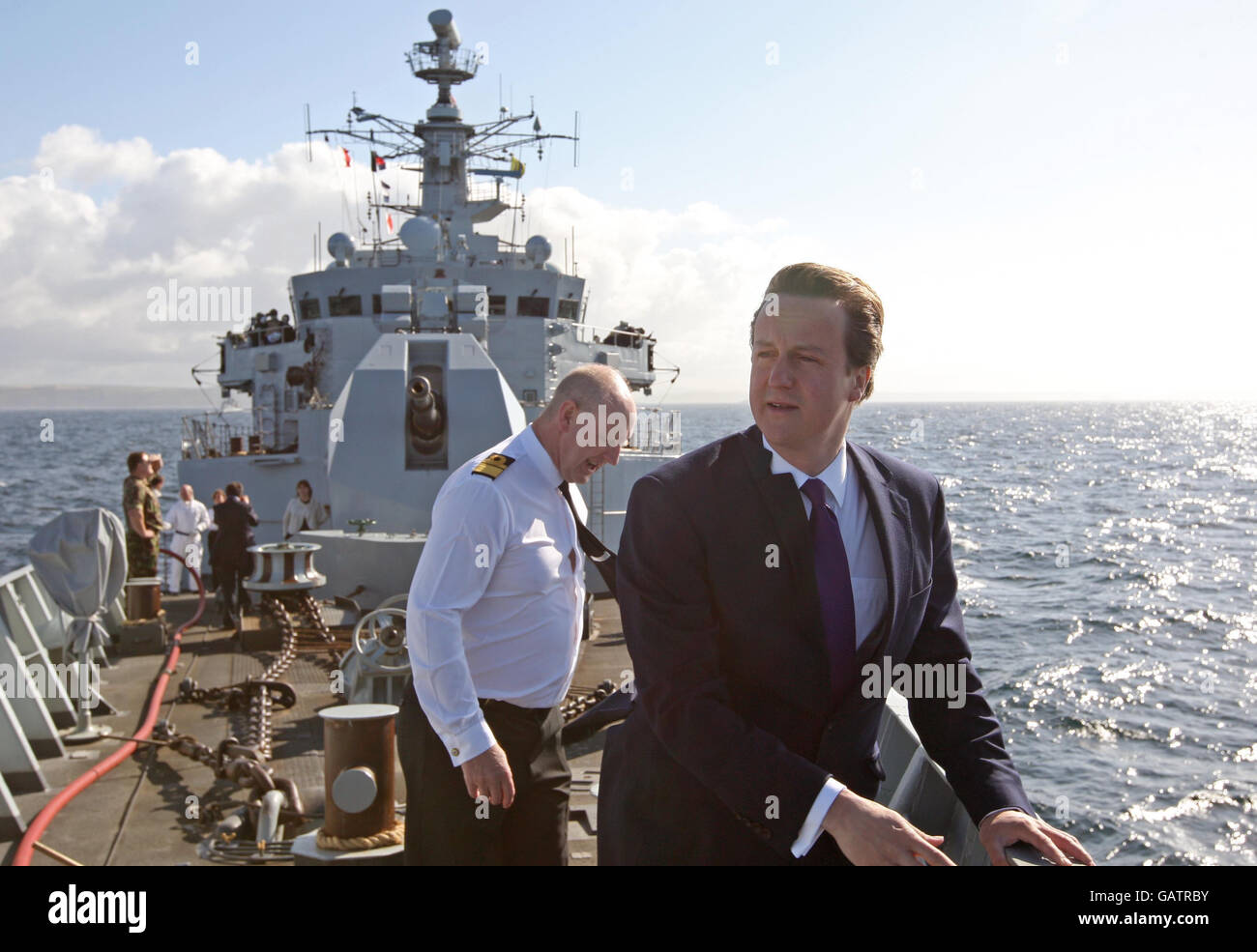 David Cameron on naval exercise Stock Photo - Alamy