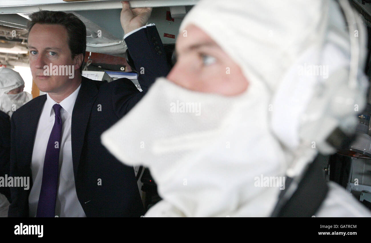 David Cameron on naval exercise Stock Photo - Alamy