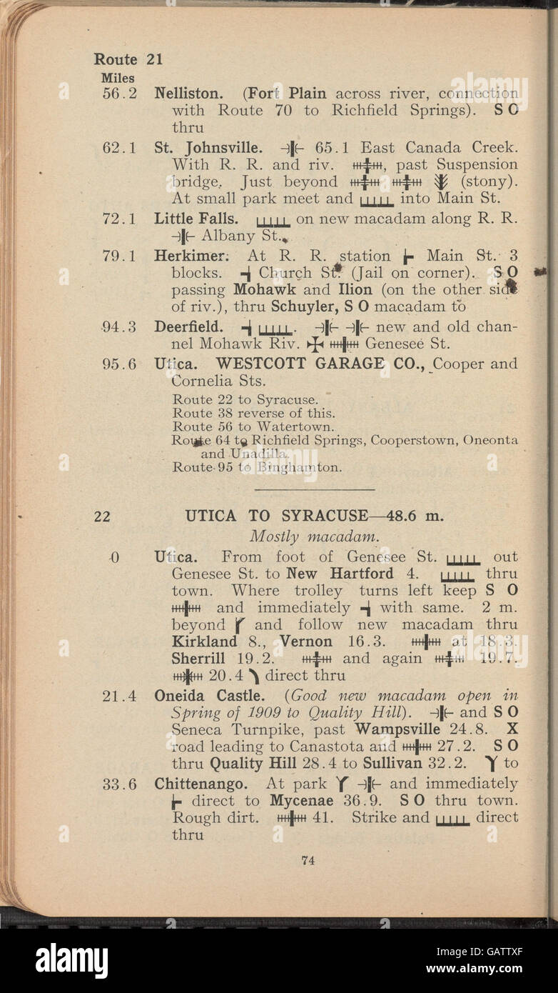 A tour book, likely a guidebook or travel journal, detailing various ...