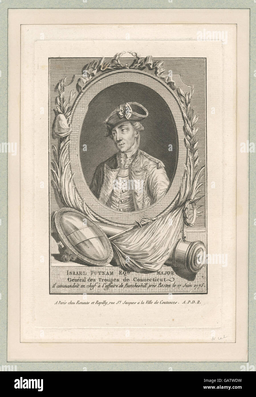 Israel Putnam Eqer. Major General des troupes de Connecticut ...
