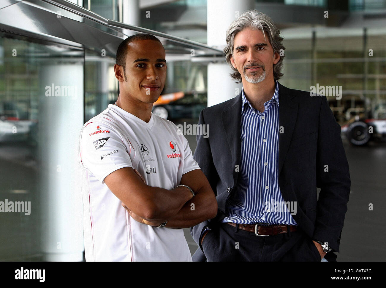 Lewis Hamilton and Chairman of the BDRC Damon Hill pose for a picture ...