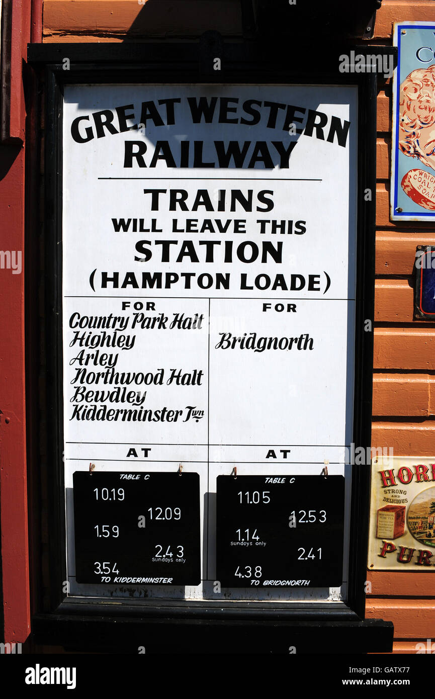 Time table at Hampton Loade Train Station. Hampton Loade is a station ...