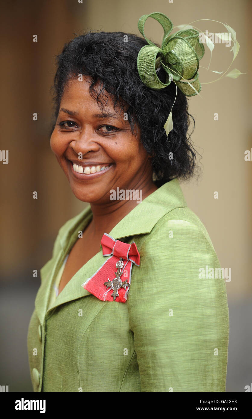 Poet Valerie Bloom after collecting her MBE from the Prince of Wales ...