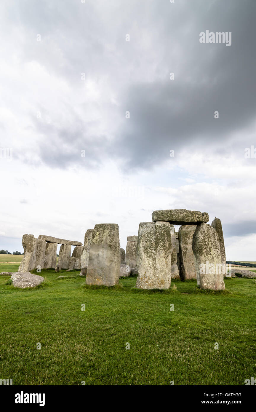 Stonehenge a cloudy day at dusk. Stonehenge is a prehistoric monument ...