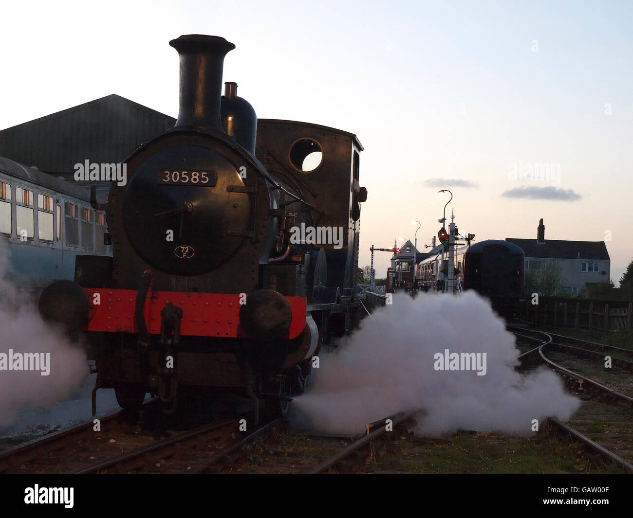 Bayer Peacock ltd 2-4-0WTSteam locomotive number 30585 Stock Photo - Alamy