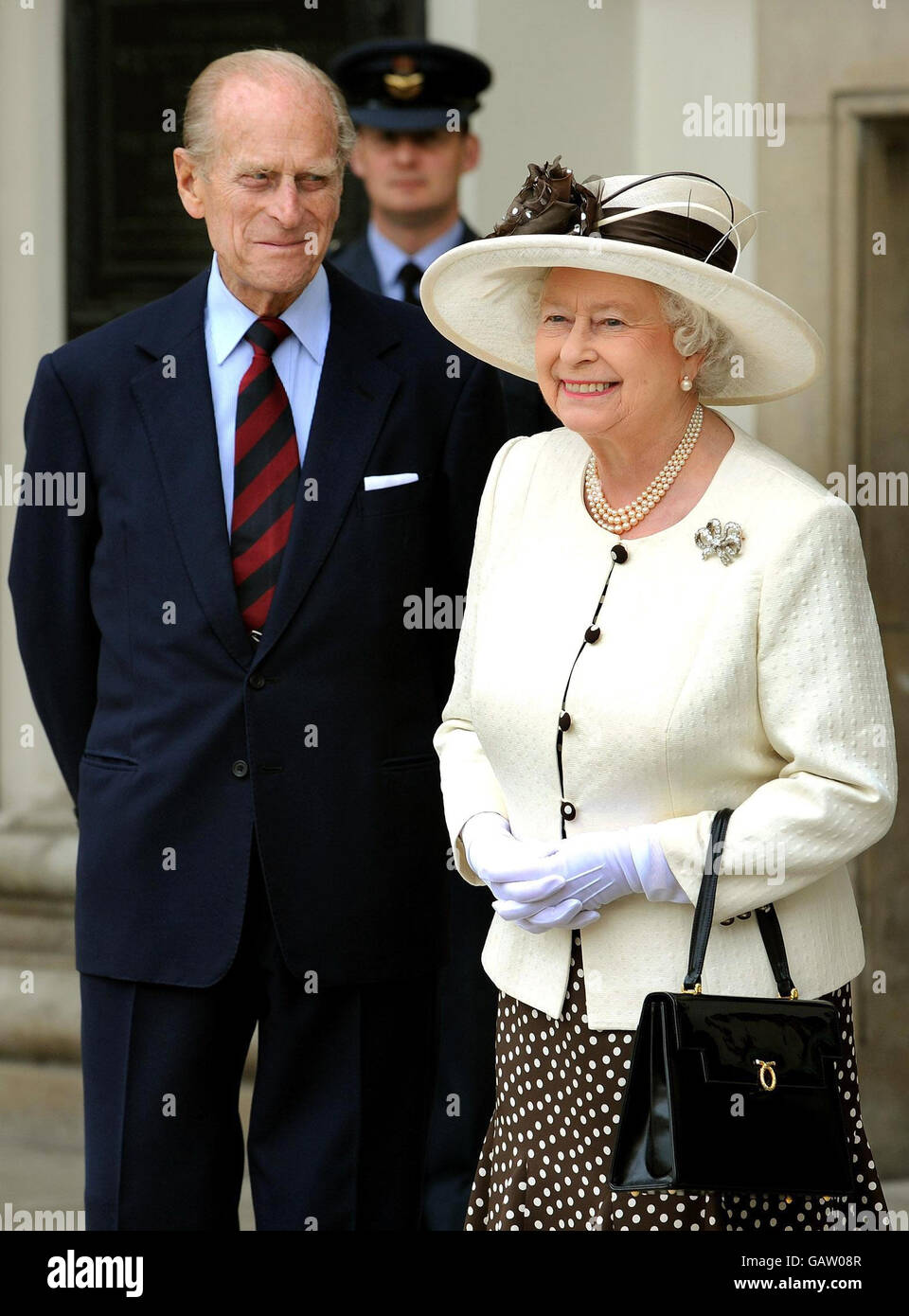 The Queen accompanied by the Duke of Edinburgh before they leave the ...