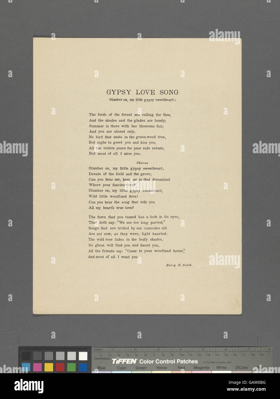 Sheet music cover of 'Gypsy Love Song,' a romantic and exotic melody ...