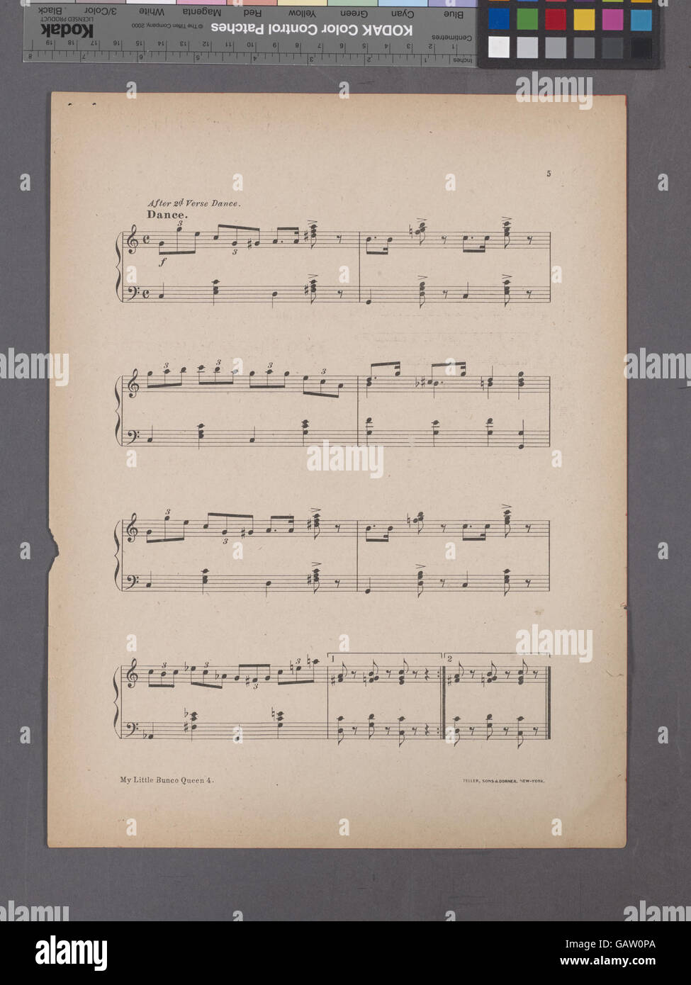 A sheet music cover titled 'My Little Bunco Queen', likely referring to ...
