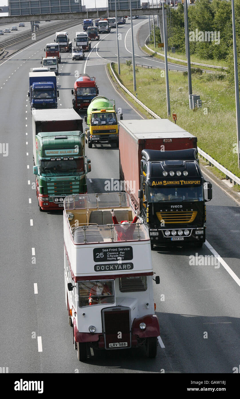Part fuel protest on thellwall viaduct hi-res stock photography and ...