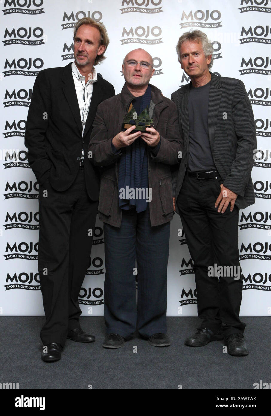 (From left to right) Mike Rutherford, Phil Collins and Tony Banks of Genesis with the MOJO ...