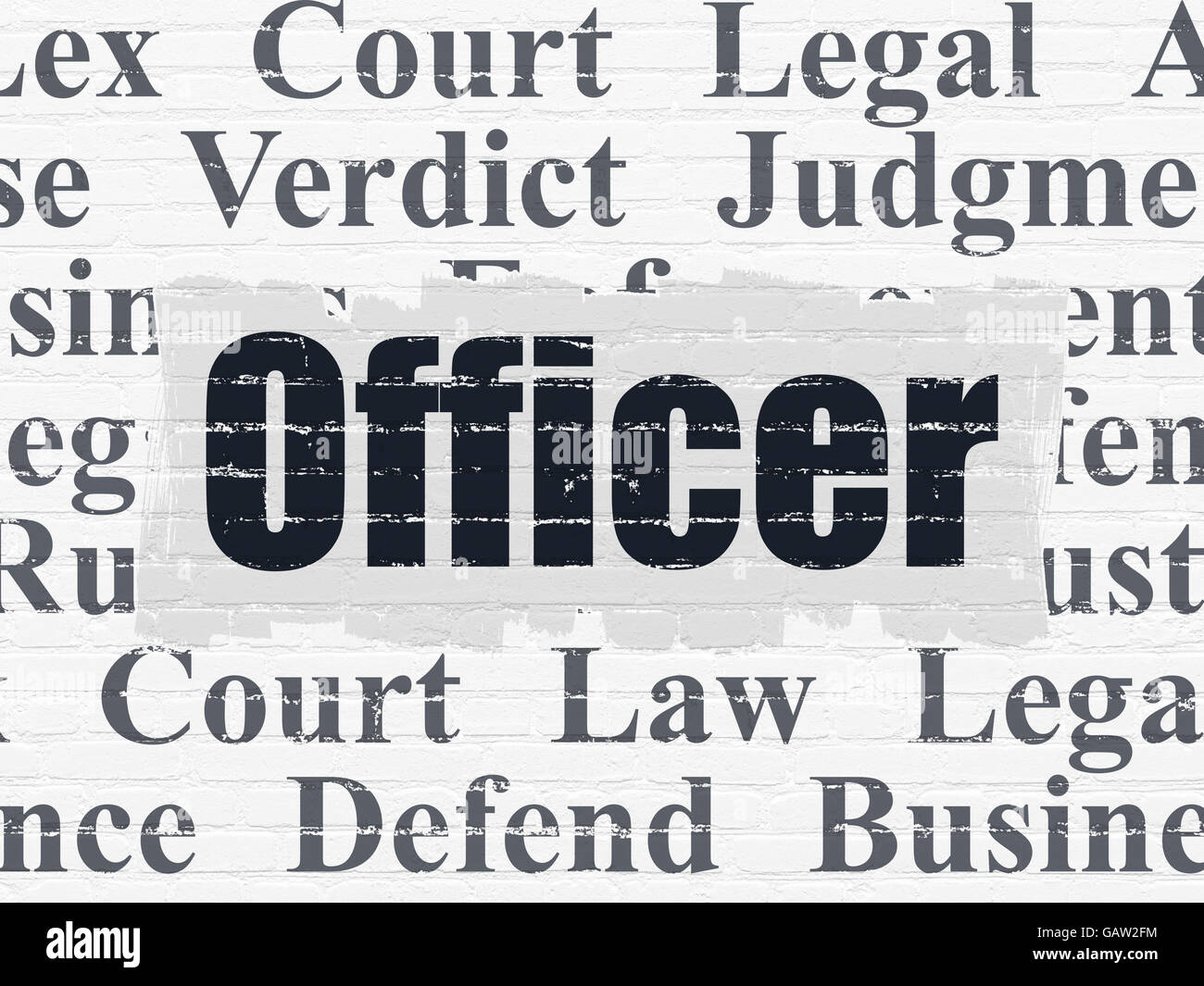 Law concept: Officer on wall background Stock Photo - Alamy