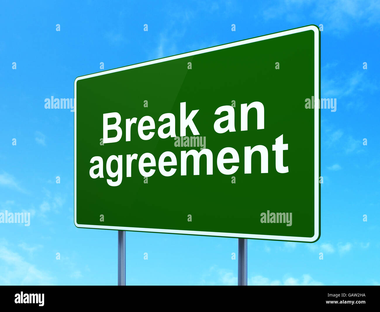 Law concept: Break An Agreement on road sign background Stock Photo - Alamy