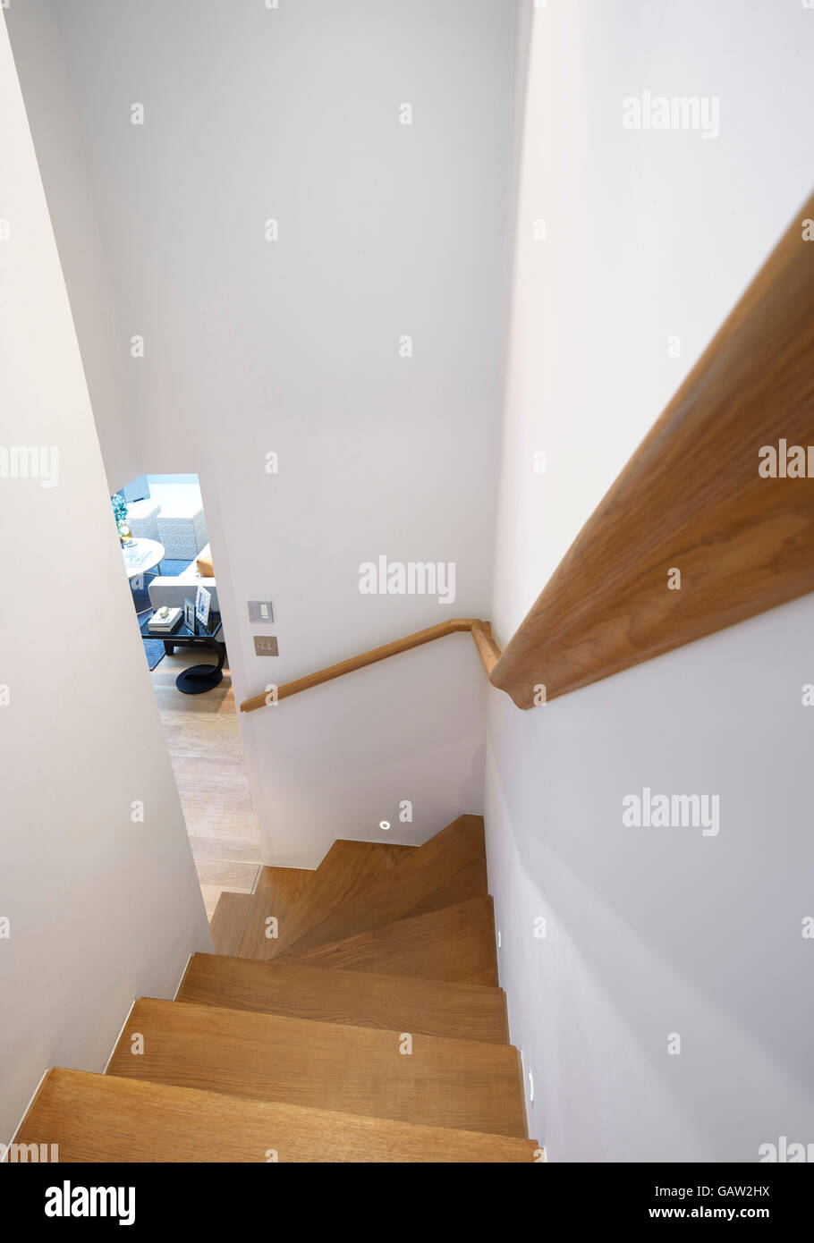 View looking down stairs. Apartment in Crown Reach, London, United ...
