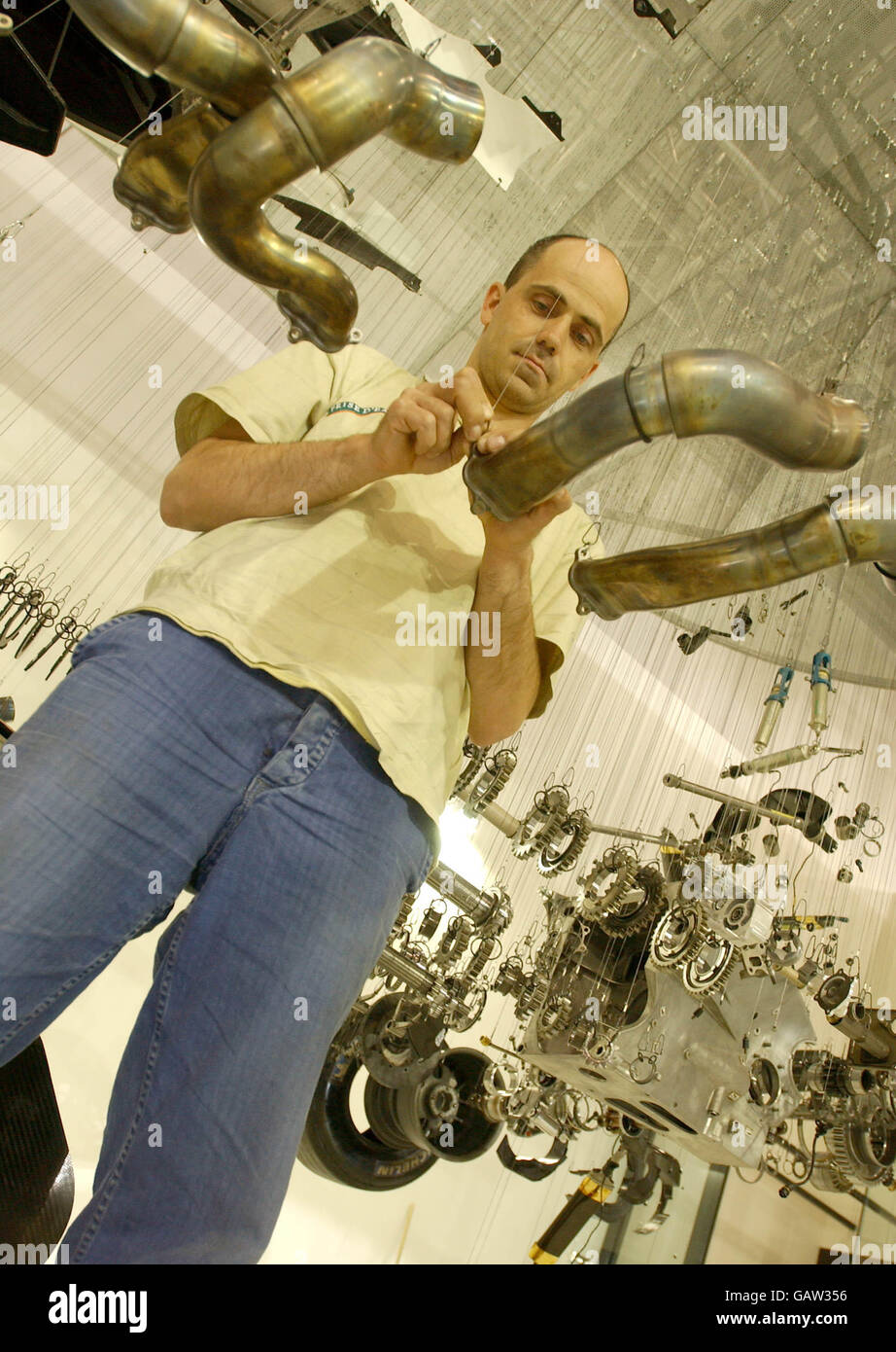 An exploded view of a honda racing formula 1 car hi-res stock ...