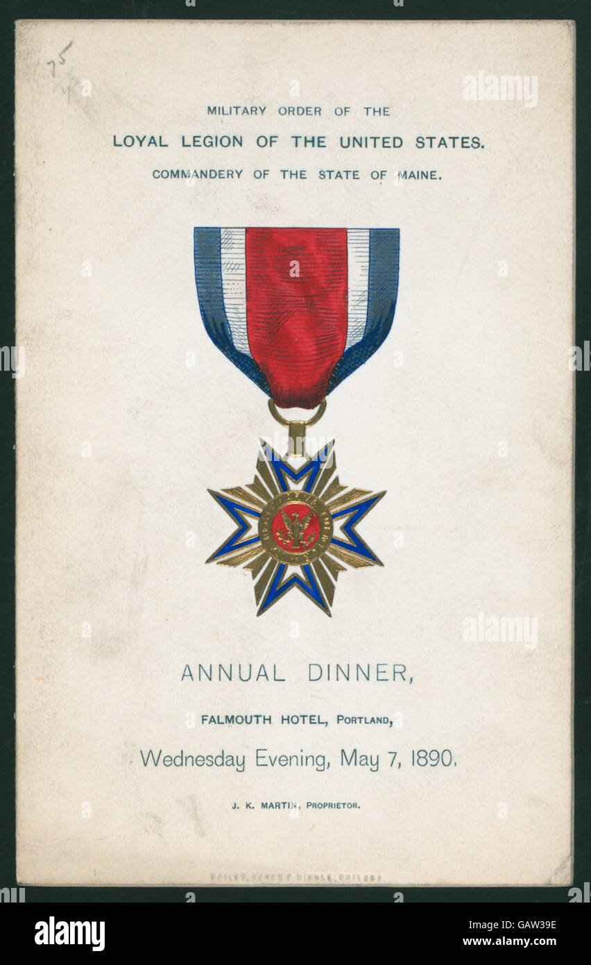 ANNUAL DINNER (held by) MILITARY ORDER OF THE LOYAL LEGION OF THE ...