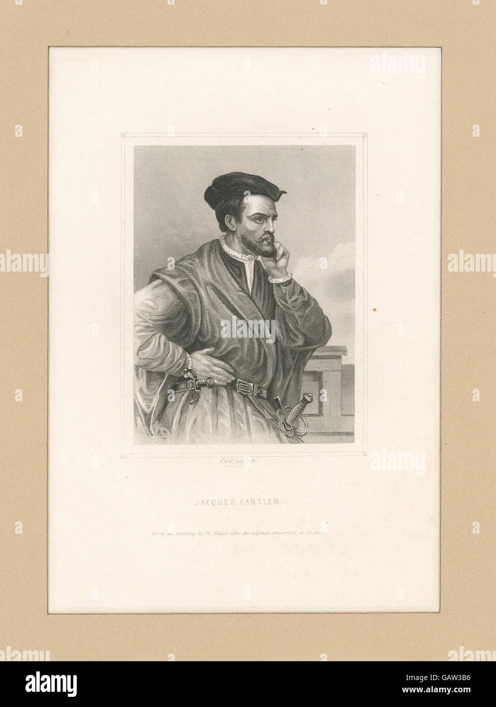 This image represents Jacques Cartier, a French explorer known for his ...