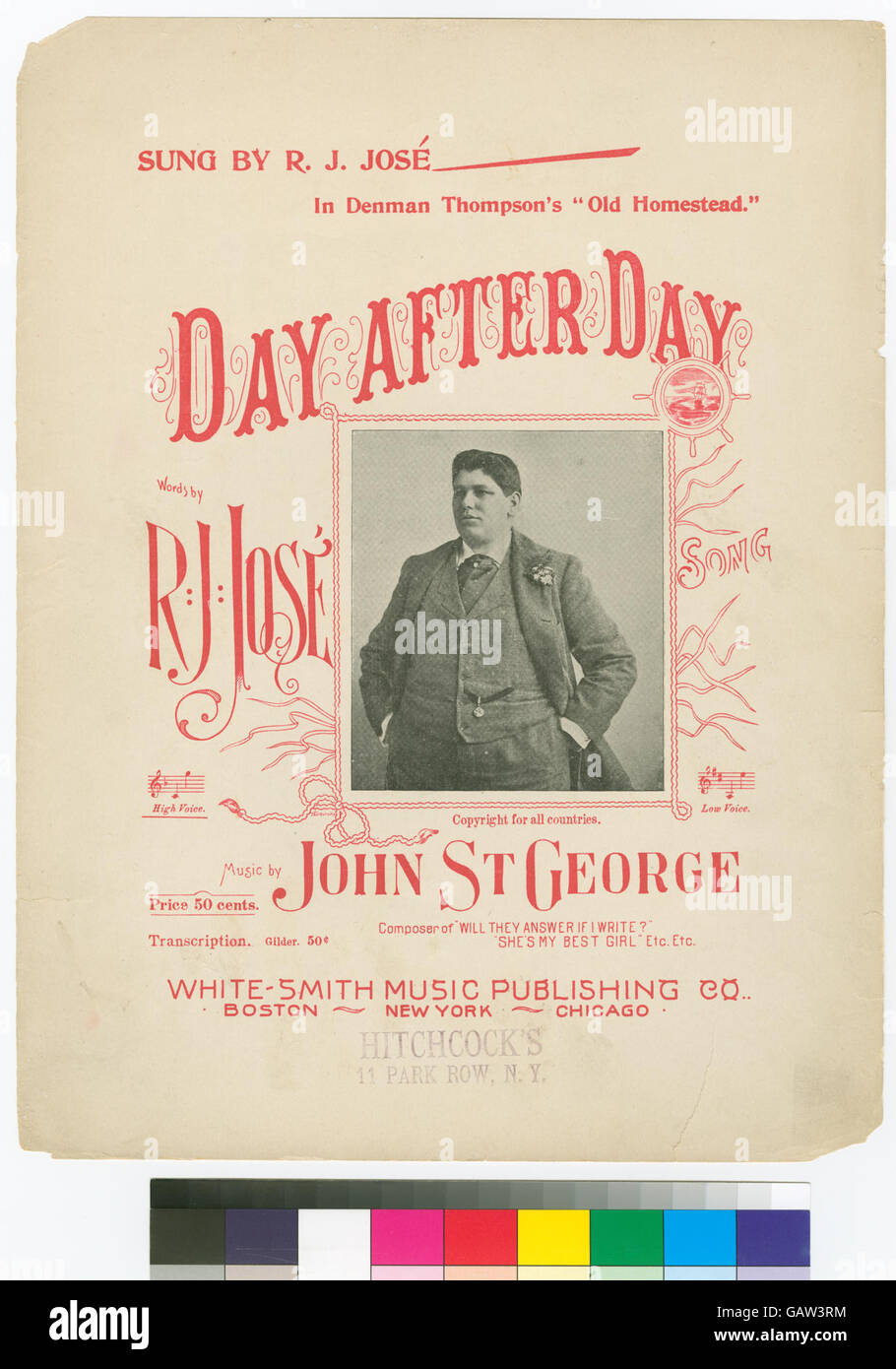 Sheet music cover from 1897 featuring a portrait photograph of the ...