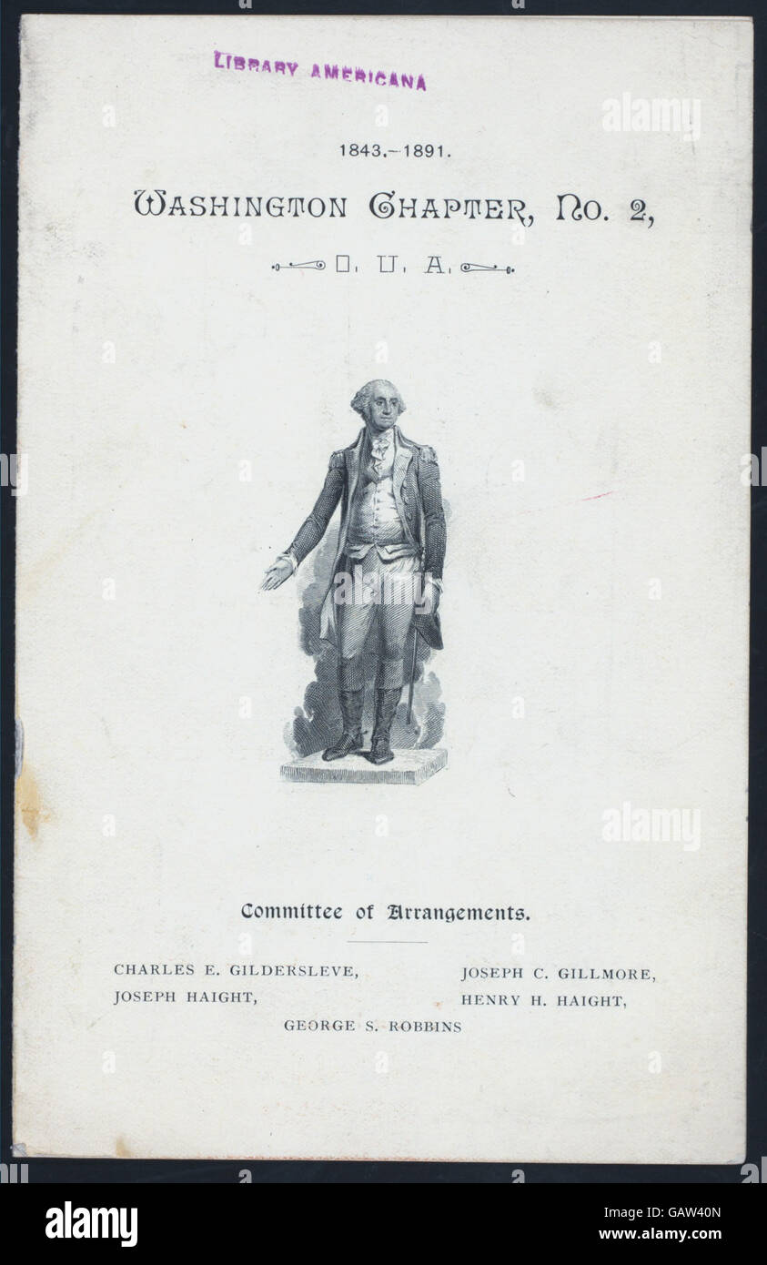 ANNUAL DINNER (held by) WASH.CHAPTER OF THE ORDER OF UNITED AMERICANS ...