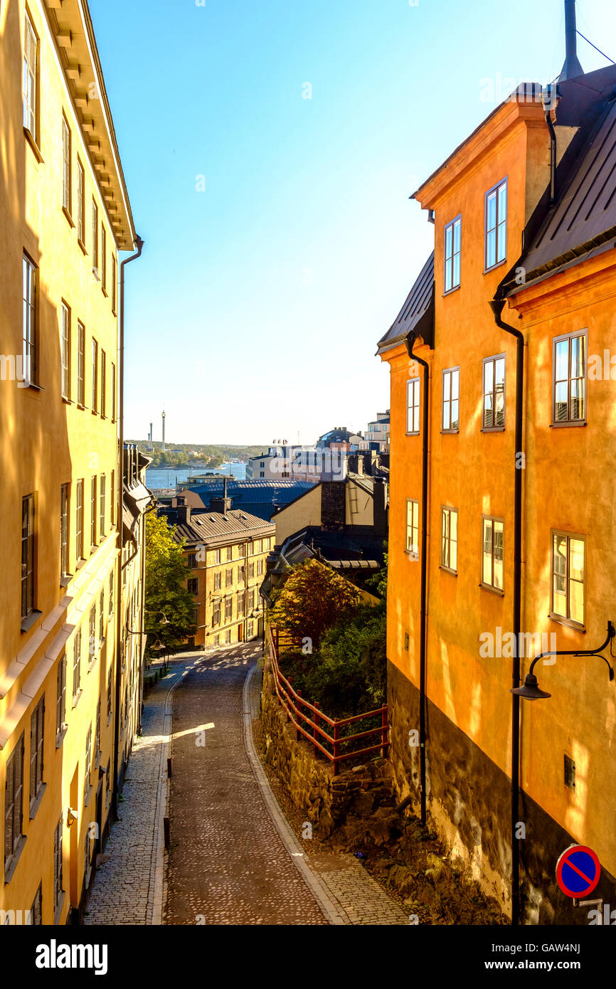 Street in Sodermalm district in Stockholm, Sweden Europe Stock Photo ...