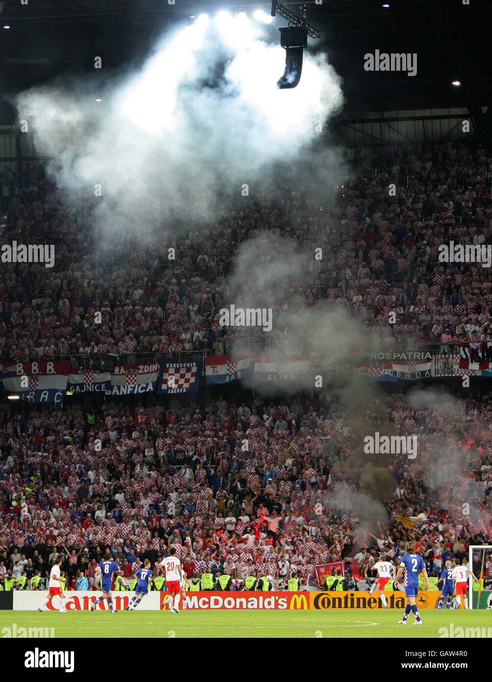 Football general view fans flare smoke hi-res stock photography and ...