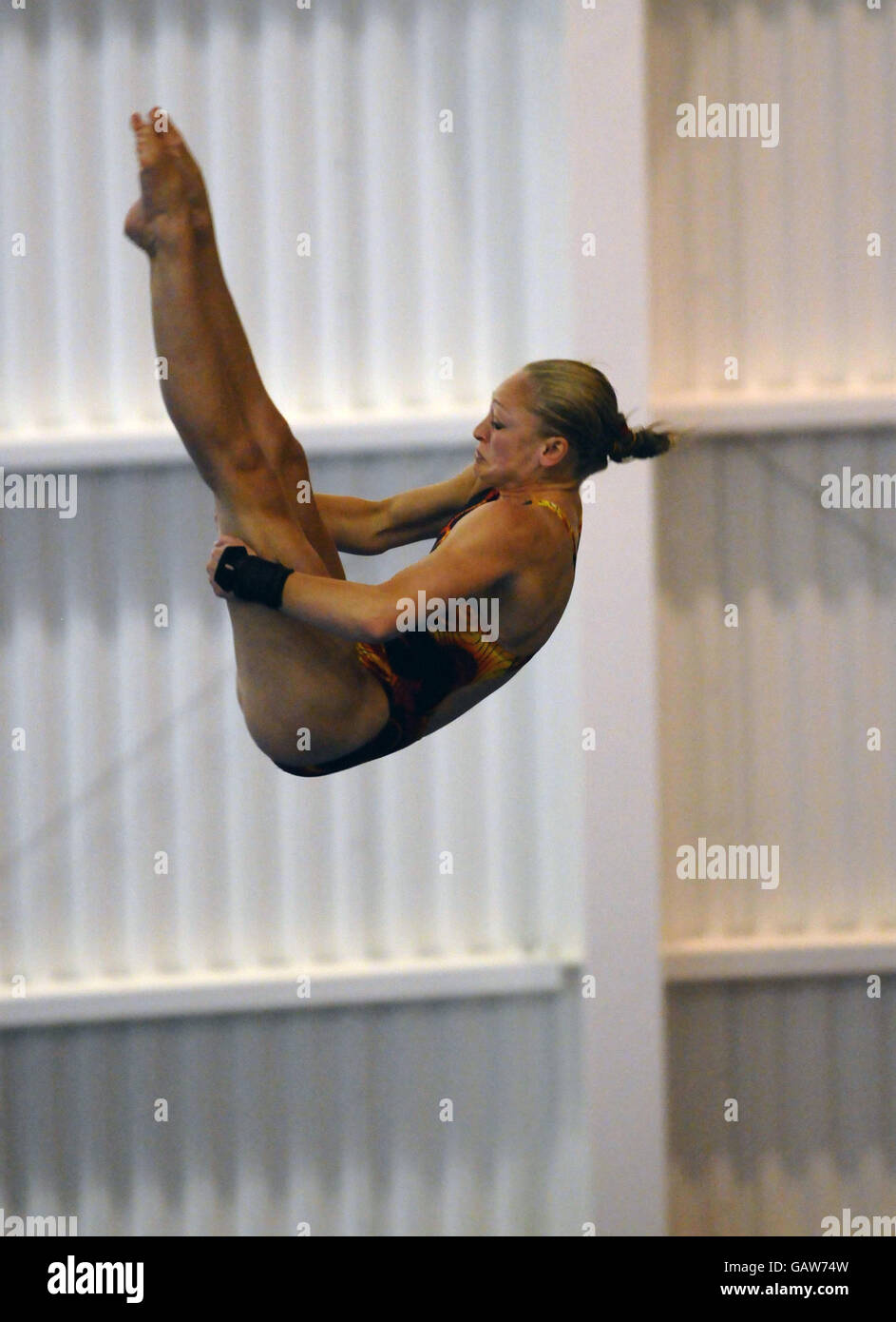 Sarah Barrow in action on the 10m platform during the 2008 Beijing ...