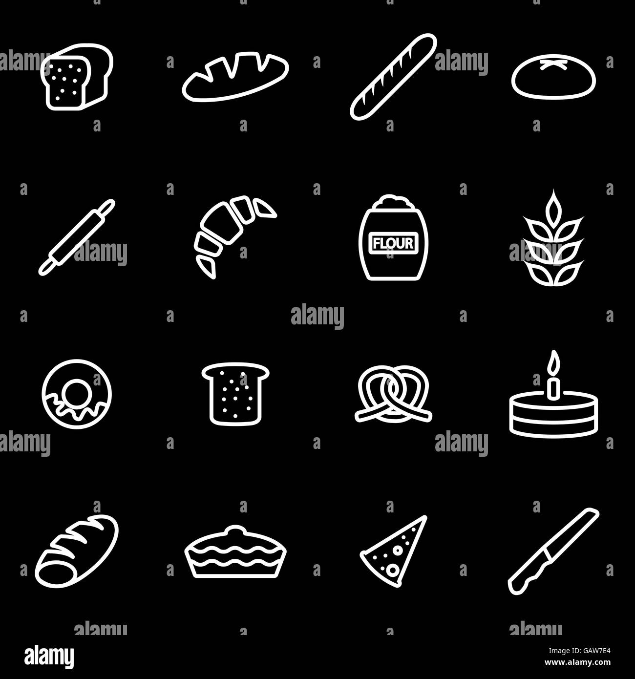 Vector line bakery icon set Stock Vector Image & Art - Alamy