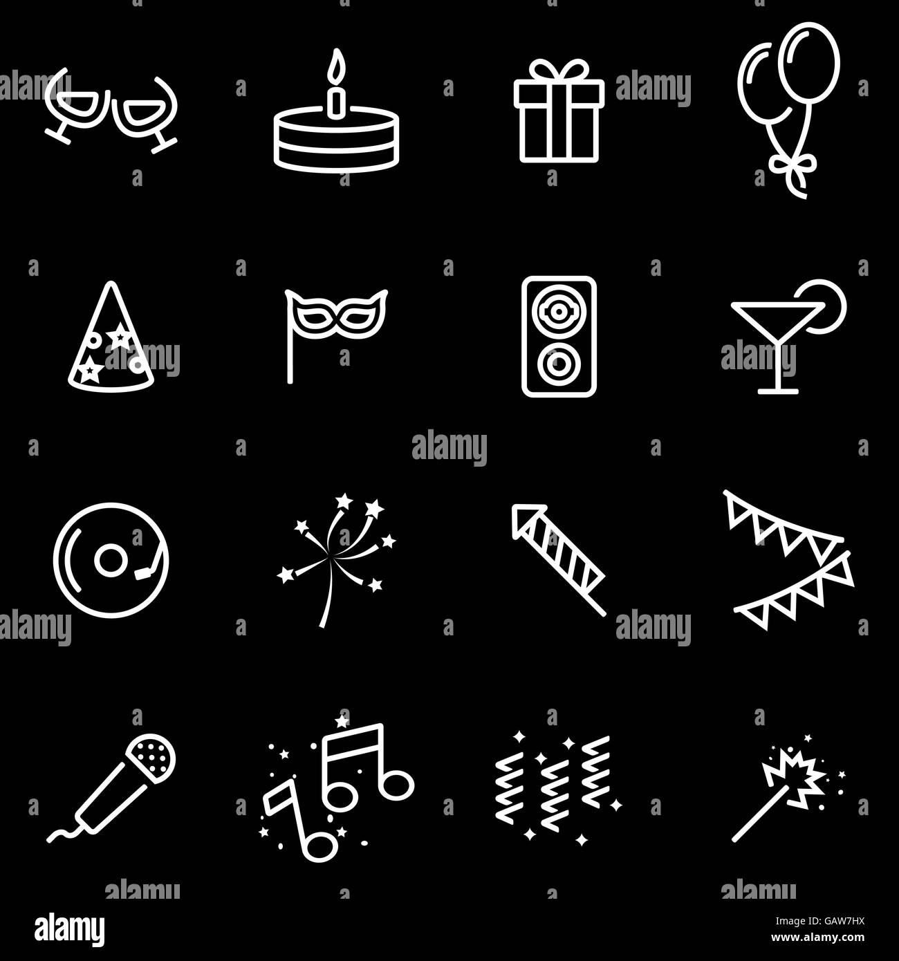 Balloon vector thin line Black and White Stock Photos & Images - Alamy