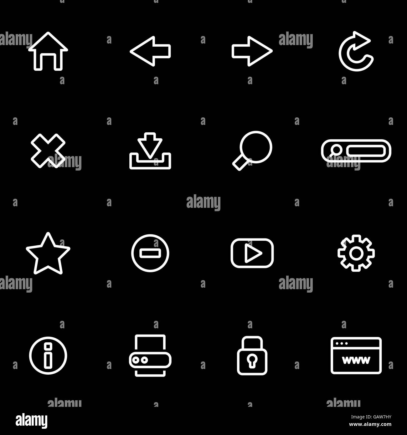 Vector line browser icon set Stock Vector Image & Art - Alamy