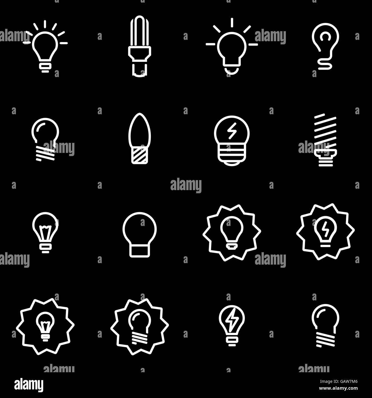 Vector line bulbs icon set Stock Vector Image & Art - Alamy