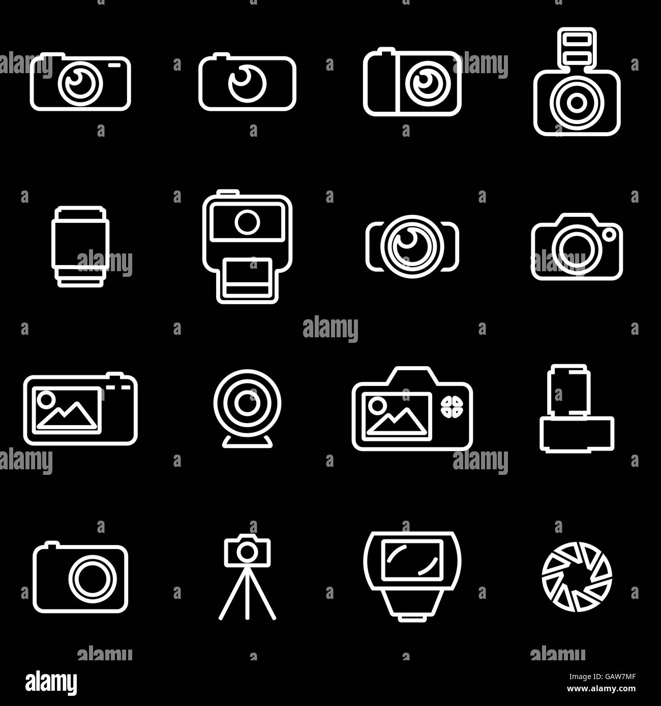 Vector line photo icon set Stock Vector Image & Art - Alamy