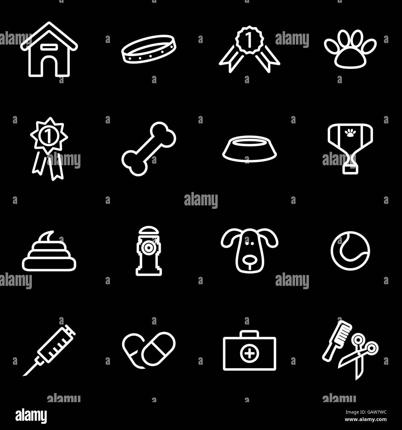 Vector line dog icon set Stock Vector Image & Art - Alamy