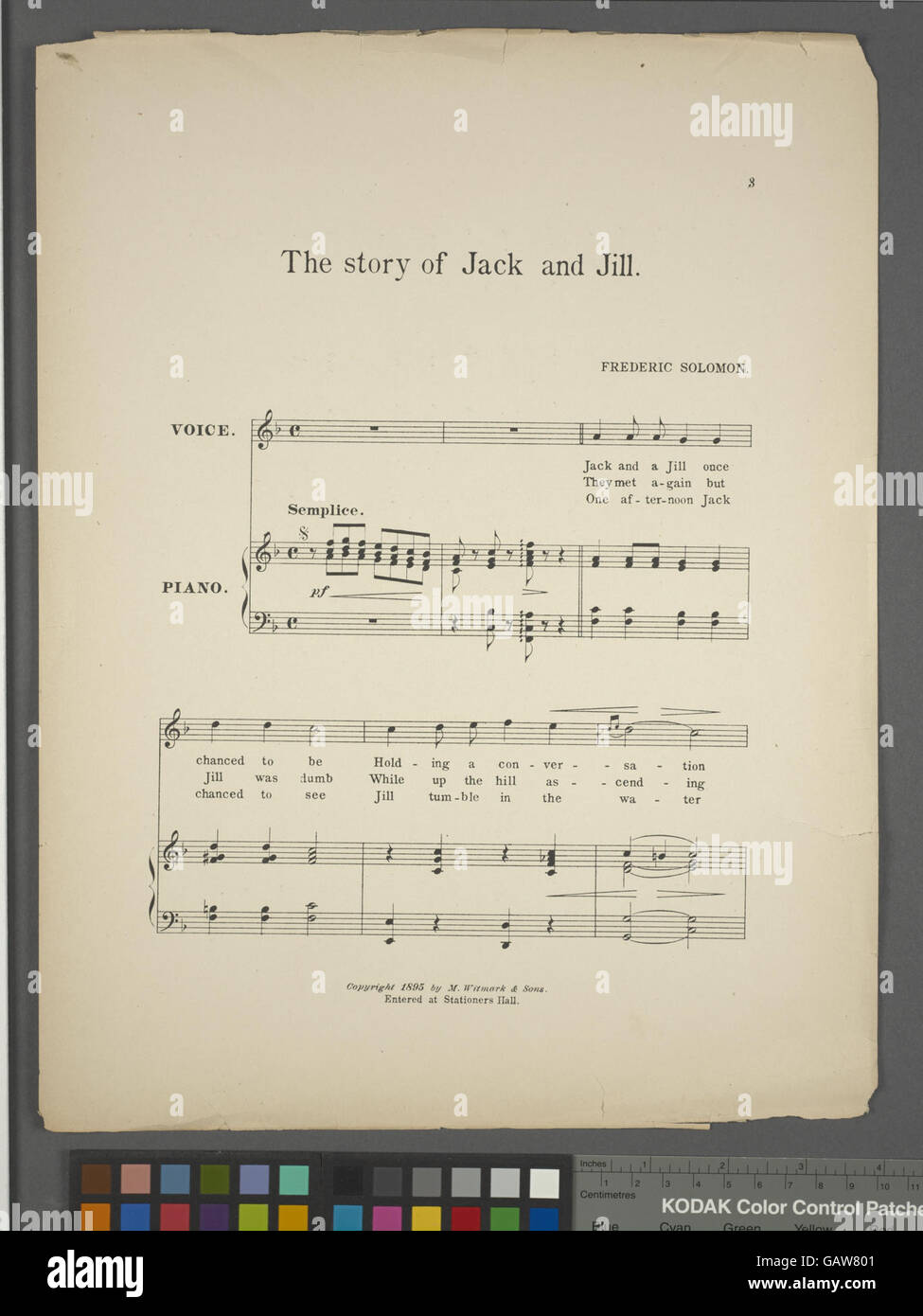 A well-known nursery rhyme that tells the story of Jack and Jill, a ...