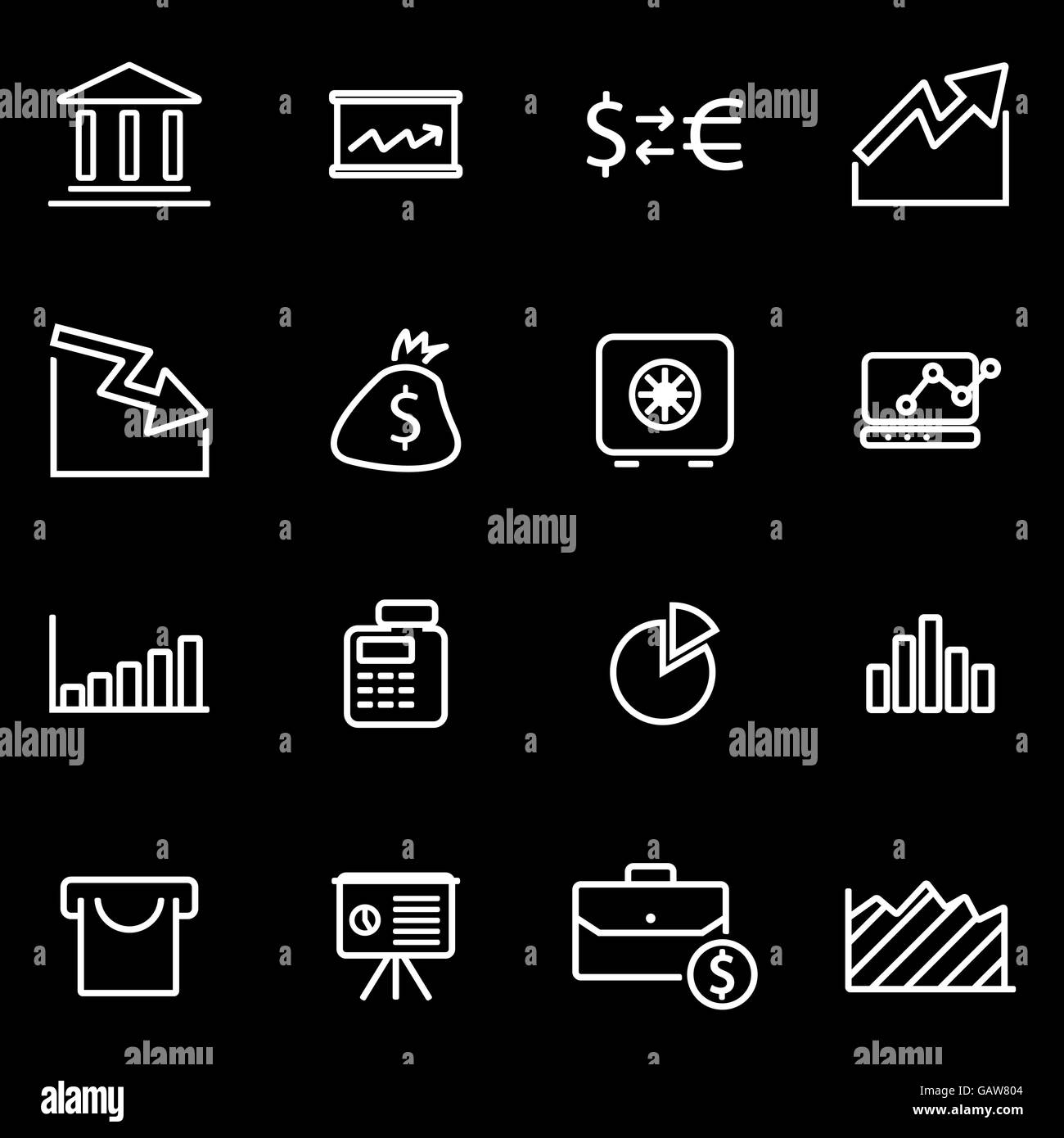 Vector line economic icon set Stock Vector Image & Art - Alamy