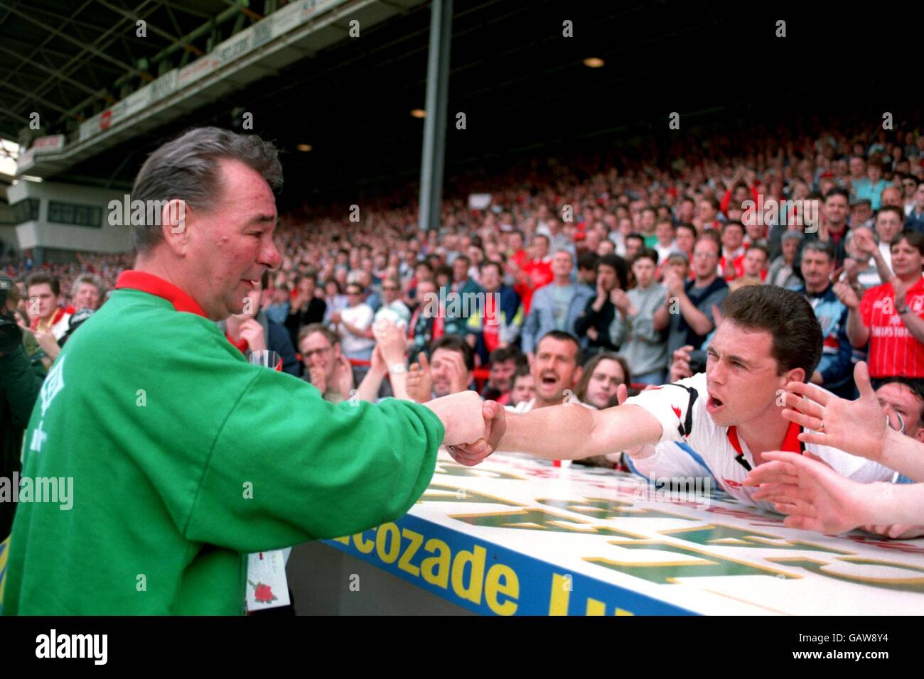 Nottingham Forest's retiring manager Brian Clough signs autographs for ...